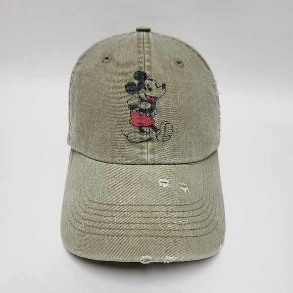 Disney | Accessories | Disney Parks Distressed Olive Green Mickey Mouse ...